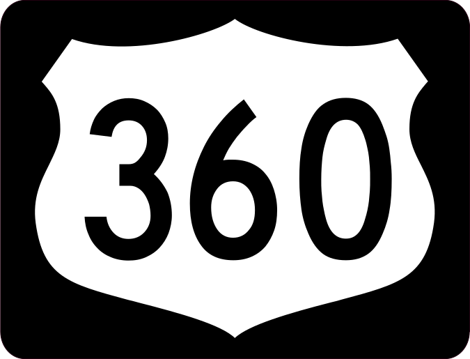 Highway 360 Sign With Black Border Magnet