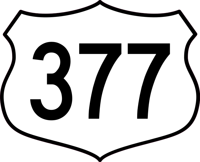 Highway 377 Sign Sticker - 50+ Color Options!