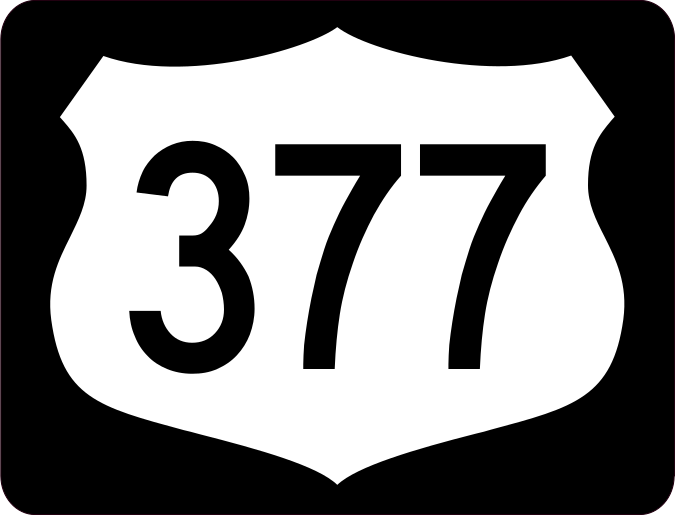 Vibrant, High-Quality Highway 377 Sign With Black Border Stickers
