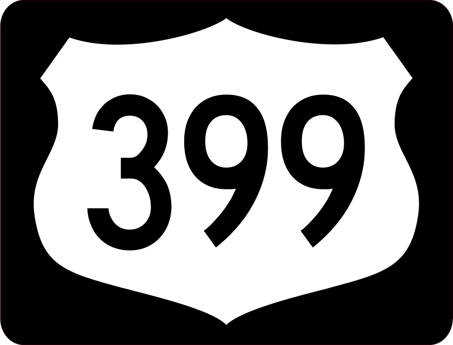 Highway 399 Sign With Black Border Sticker