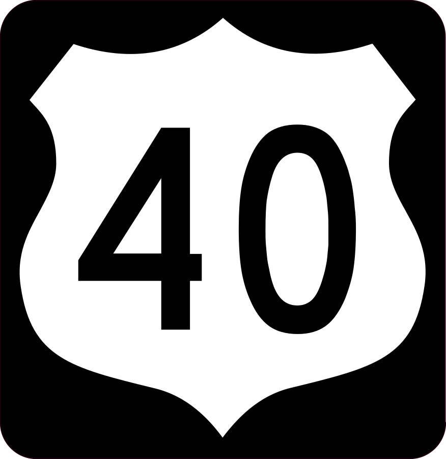 Highway 40 Sign With Black Border Sticker Shipped Fast & Free!
