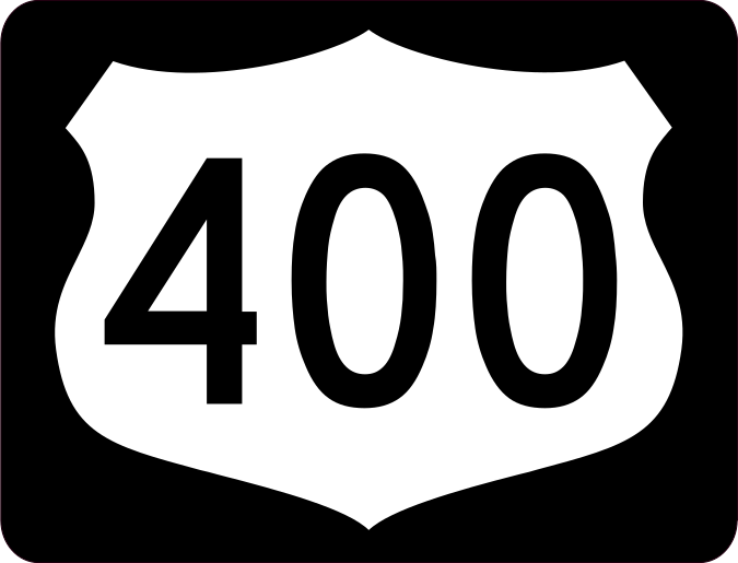 Highway 400 Sign With Black Border Sticker