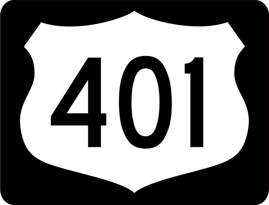 Highway 401 Sign With Black Border Sticker