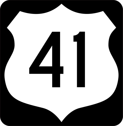Vibrant, High-Quality Highway 41 Sign With Black Border Stickers