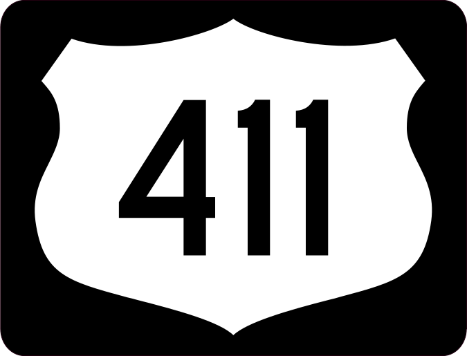 Highway 411 Sign With Black Border Sticker - 50+ Color Options!