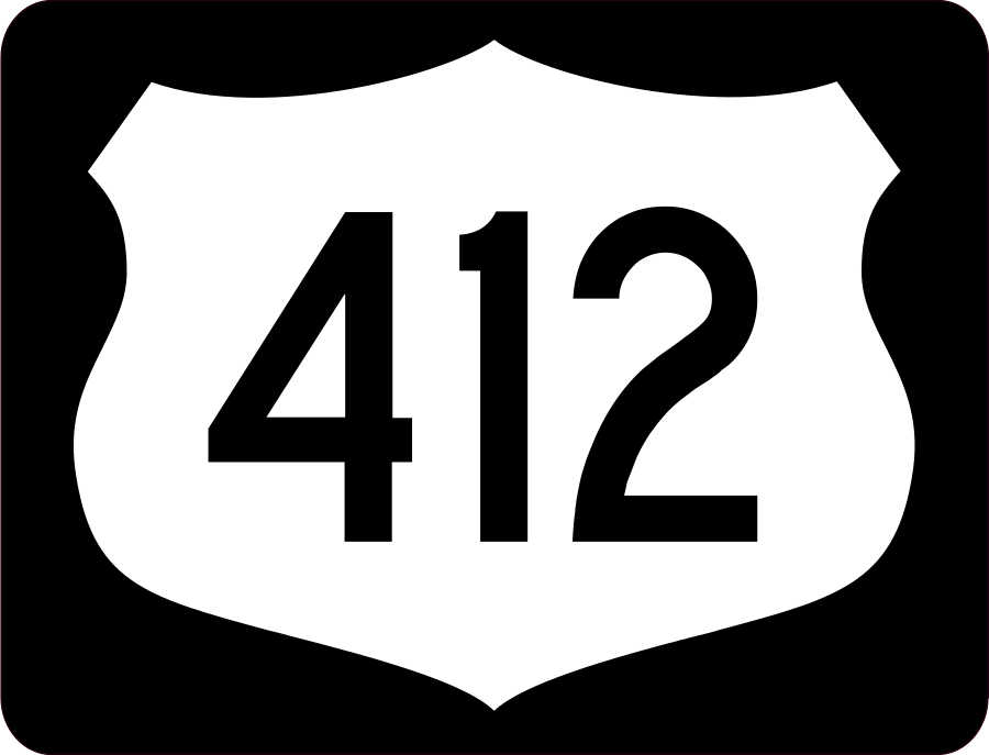 Highway 412 Sign With Black Border Magnet
