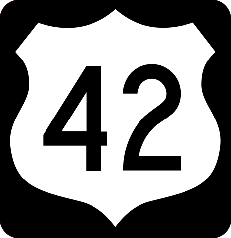 Vibrant, High-Quality Highway 42 Sign With Black Border Magnets
