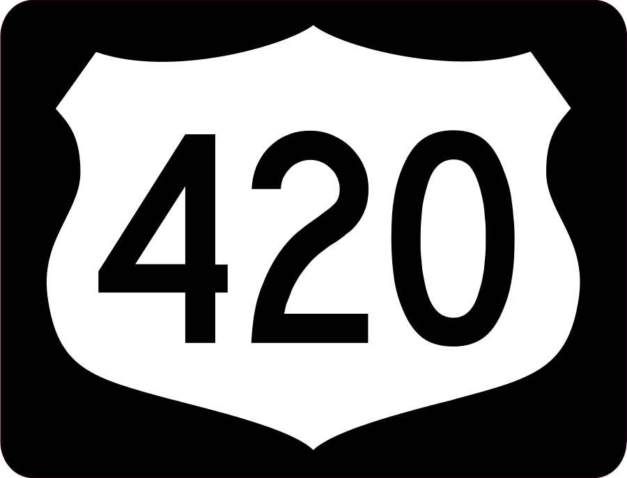 Highway 420 Sign With Black Border Sticker