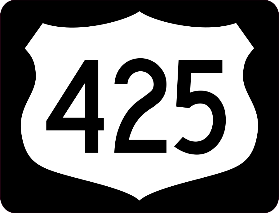 Highway 425 Sign With Black Border Sticker