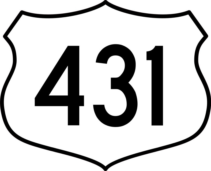 Highway 431 Sign Sticker - Fast Shipping & No Minimums