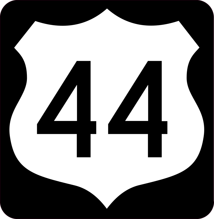 Highway 44 Sign With Black Border Sticker - 50+ Color Options!