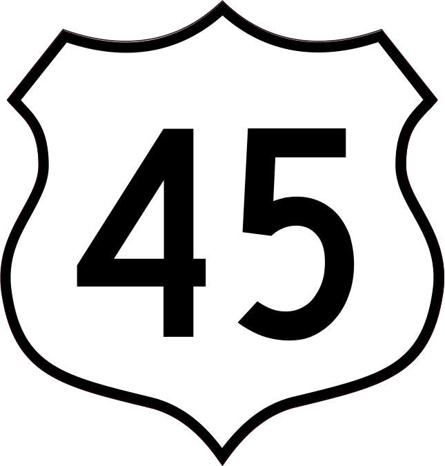 Order Your Highway 45 Sign Sticker Today - Free Shipping!