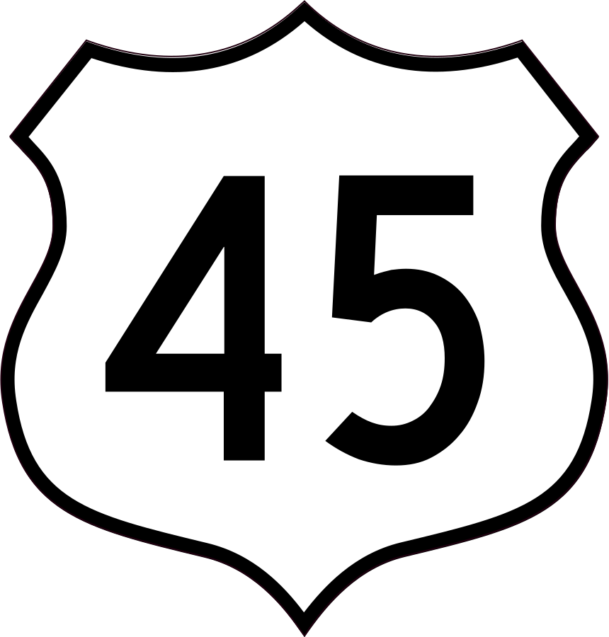Order Your Highway 45 Sign Sticker Today - Free Shipping!
