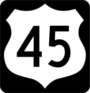 Highway 45 Sign With Black Border Sticker Shipped Fast & Free!