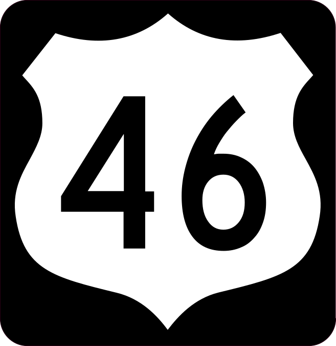Highway 46 Sign With Black Border Sticker