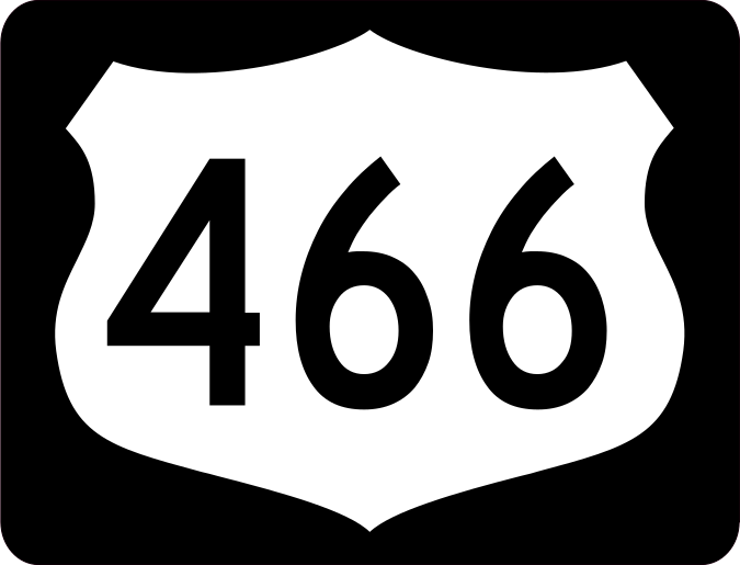 Highway 466 Sign With Black Border Sticker Shipped Fast & Free!