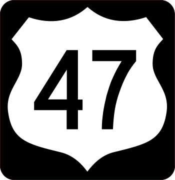 Vibrant, High-Quality Highway 47 Sign With Black Border Stickers