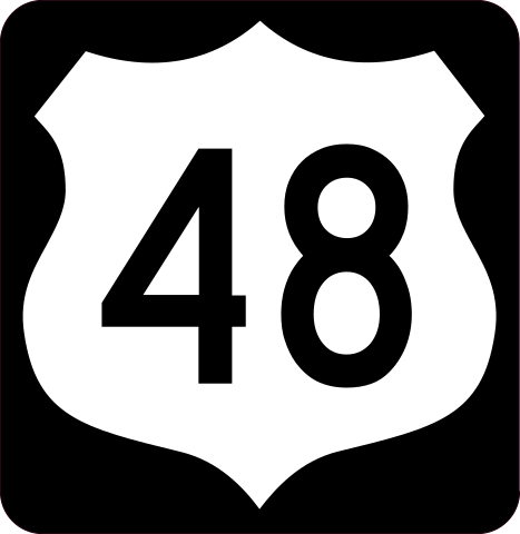 Highway 48 Sign With Black Border Sticker Shipped Fast & Free!