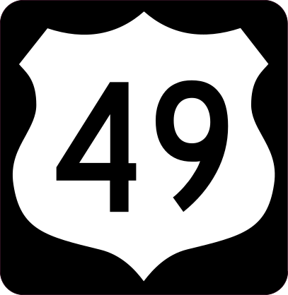 Highway 49 Sign With Black Border Magnet - Fast Shipping & No Minimums