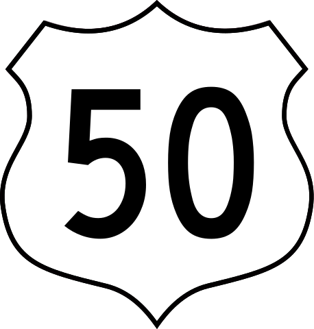 Highway 50 Sign Sticker Shipped Fast & Free!