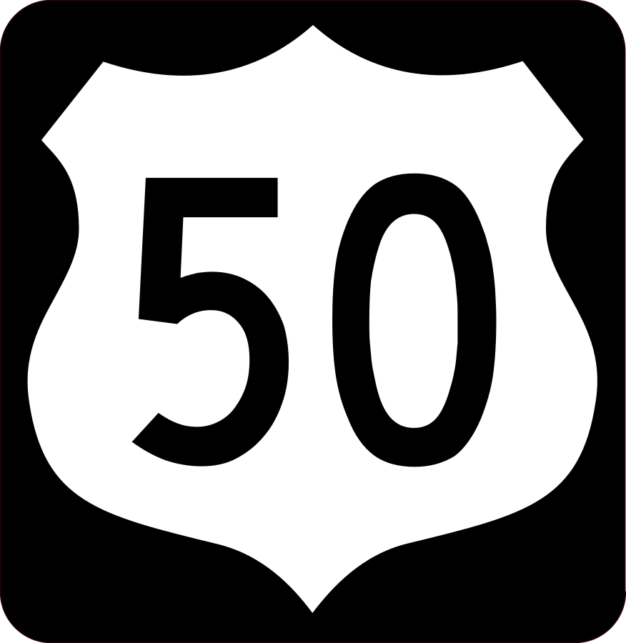 Highway 50 Sign With Black Border Magnet