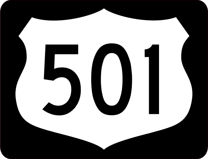 Highway 501 Sign With Black Border Sticker Shipped Fast & Free!