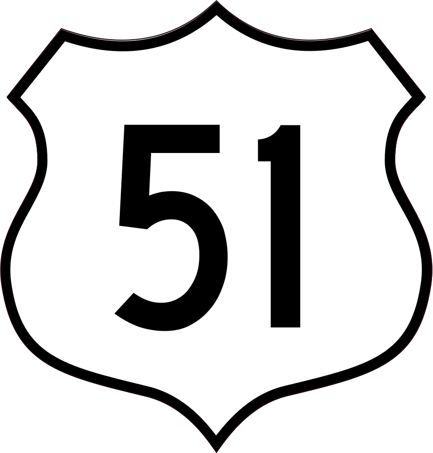 Highway 51 Sign Sticker Shipped Fast & Free!