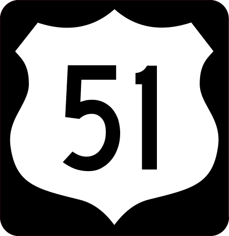 Highway 51 Sign With Black Border Sticker - 50+ Color Options!