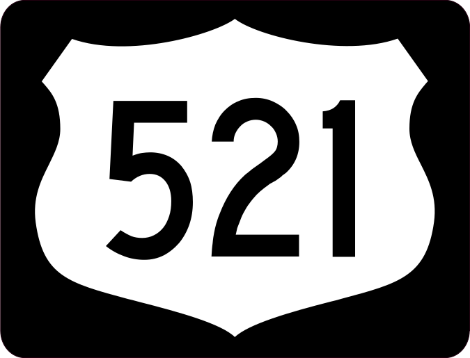 Highway 521 Sign With Black Border Sticker