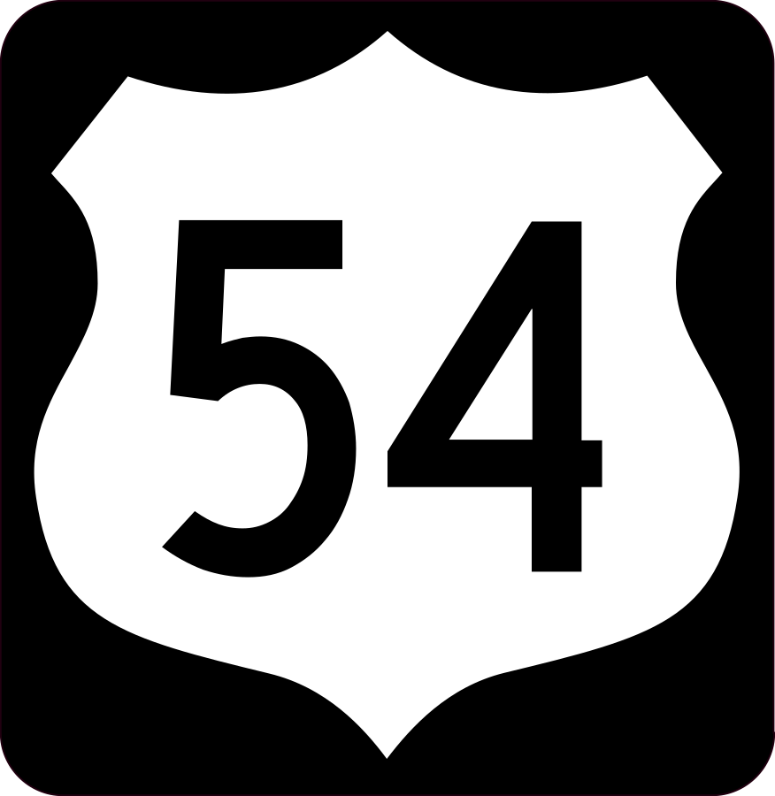 Highway 54 Sign With Black Border Sticker