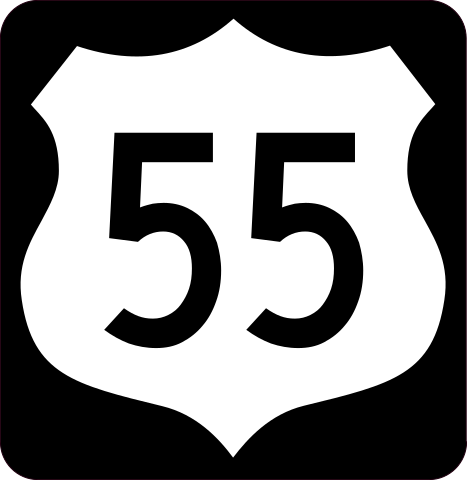 Highway 55 Sign With Black Border Sticker Shipped Fast & Free!