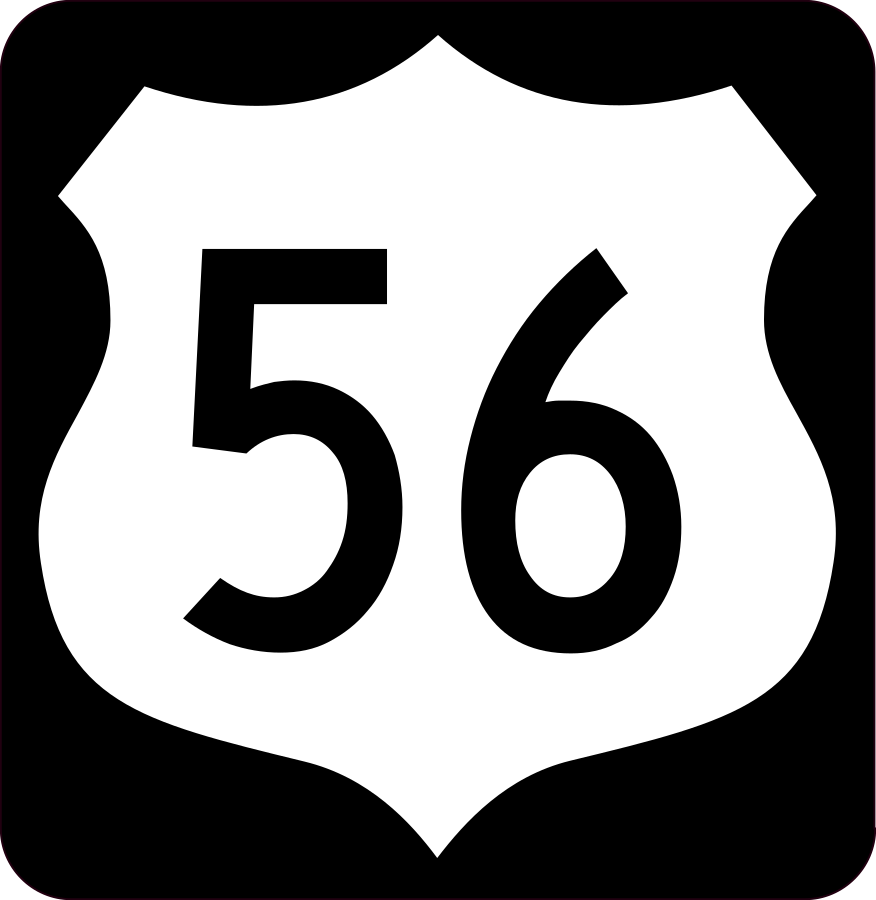 Vibrant, High-Quality Highway 56 Sign With Black Border Stickers