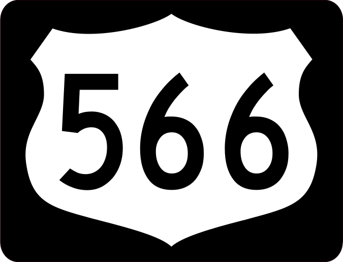 Highway 566 Sign With Black Border Sticker