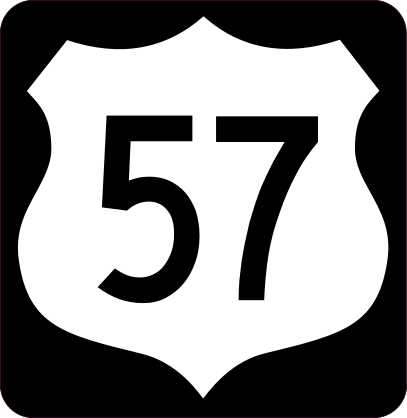 Highway 57 Sign With Black Border Magnet - Fast Shipping & No Minimums