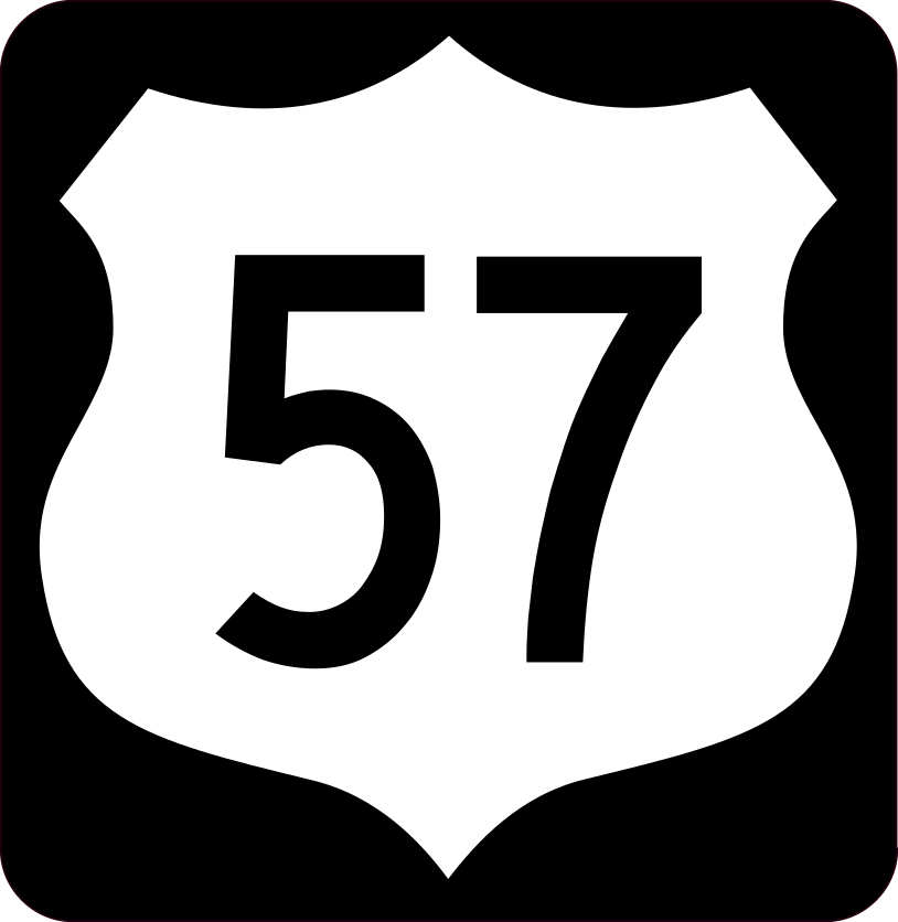 Highway 57 Sign With Black Border Magnet - Fast Shipping & No Minimums
