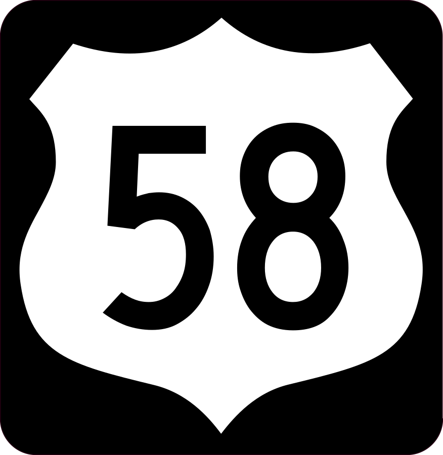 Highway 58 Sign With Black Border Sticker Shipped Fast & Free!