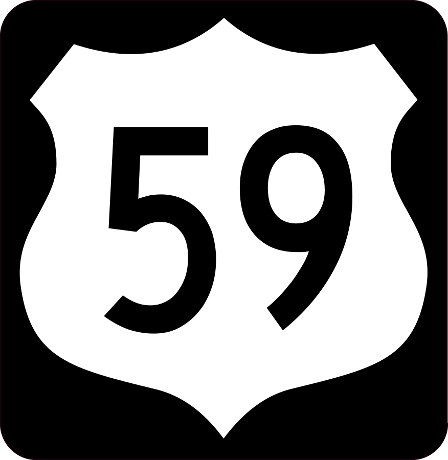 Vibrant, High-Quality Highway 59 Sign With Black Border Magnets