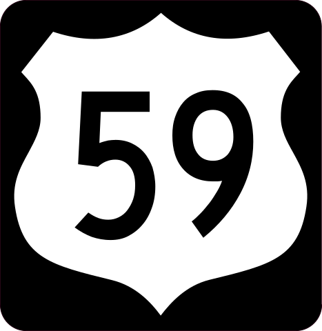Vibrant, High-Quality Highway 59 Sign With Black Border Magnets