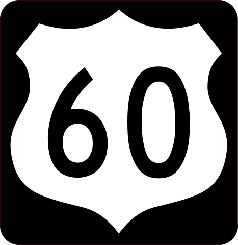 Highway 60 Sign With Black Border Sticker - 50+ Color Options!