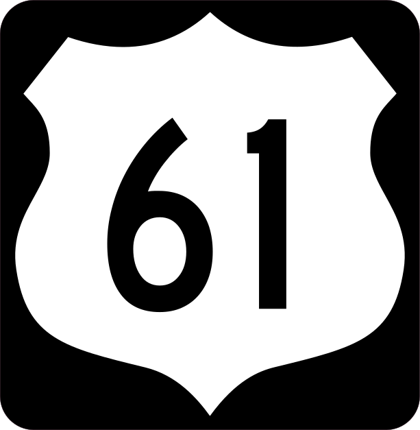Highway 61 Sign With Black Border Magnet - Fast Shipping & No Minimums