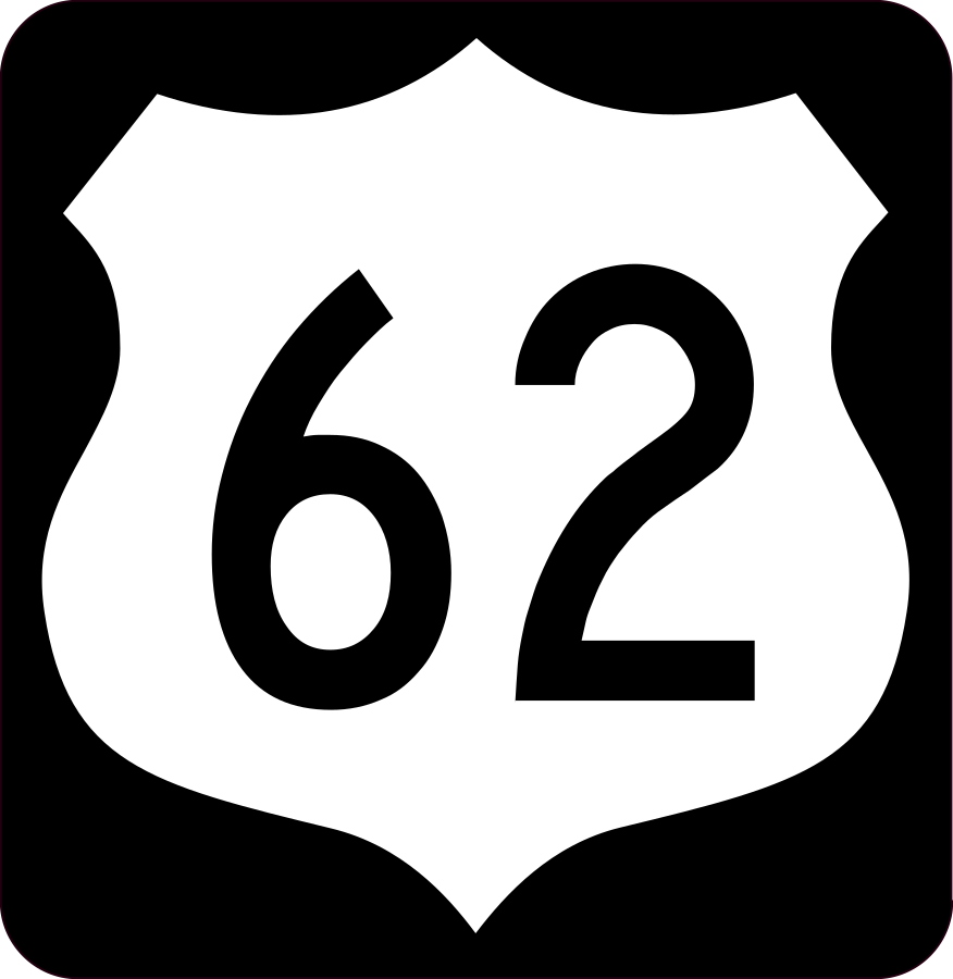 Highway 62 Sign With Black Border Sticker