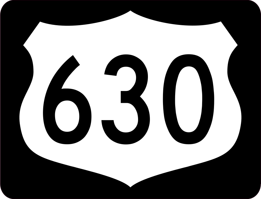 Highway 630 Sign With Black Border Sticker