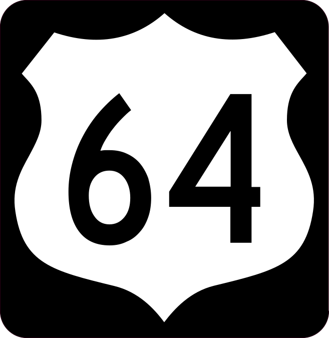 Highway 64 Sign With Black Border Sticker