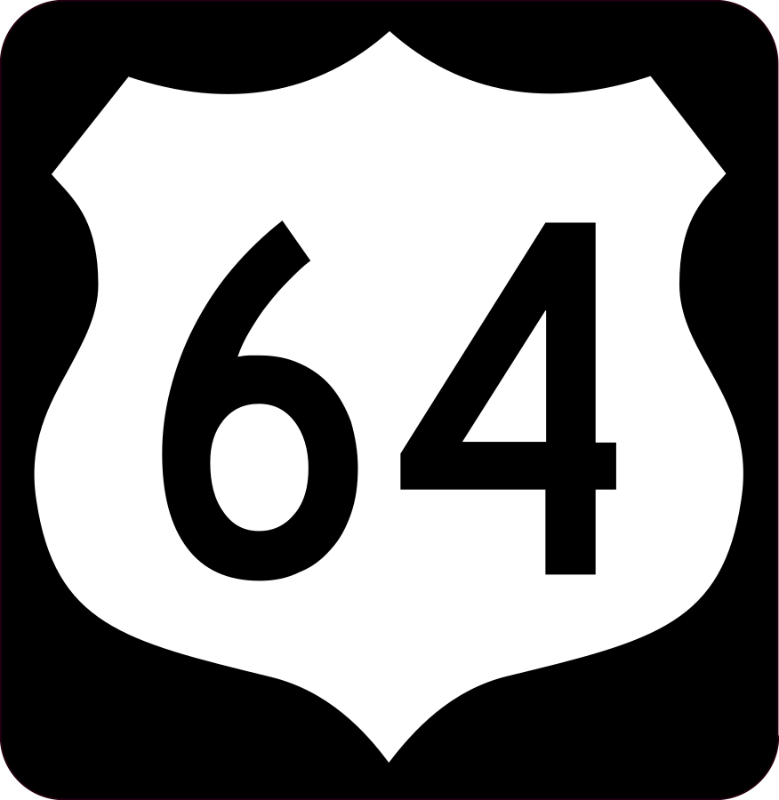 Highway 64 Sign With Black Border Sticker