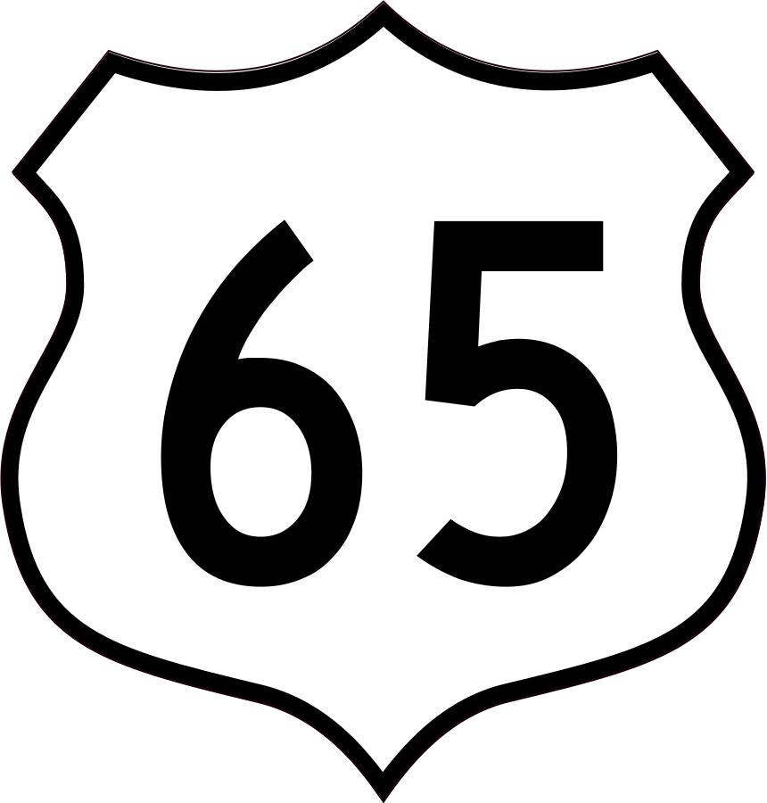 Highway 65 Sign Sticker - Fast Shipping & No Minimums