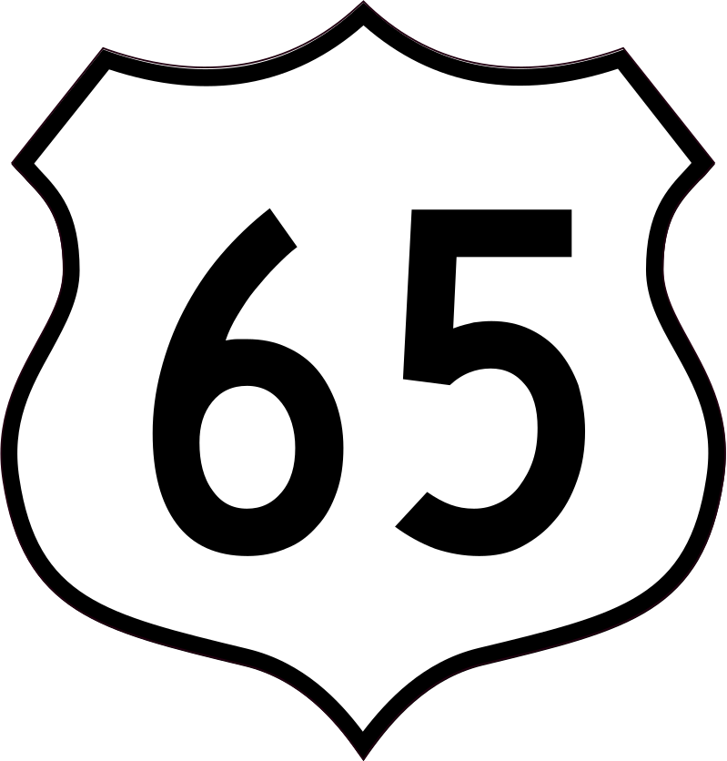 Highway 65 Sign Sticker - Fast Shipping & No Minimums