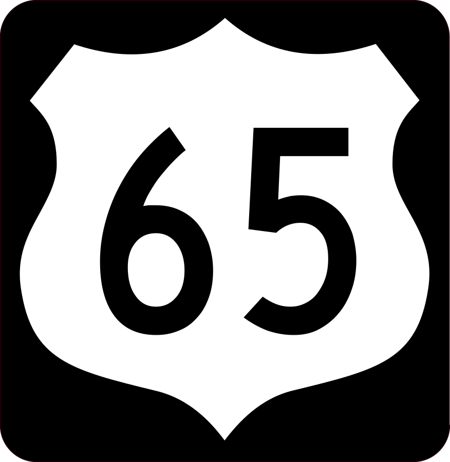 Highway 65 Sign With Black Border Sticker