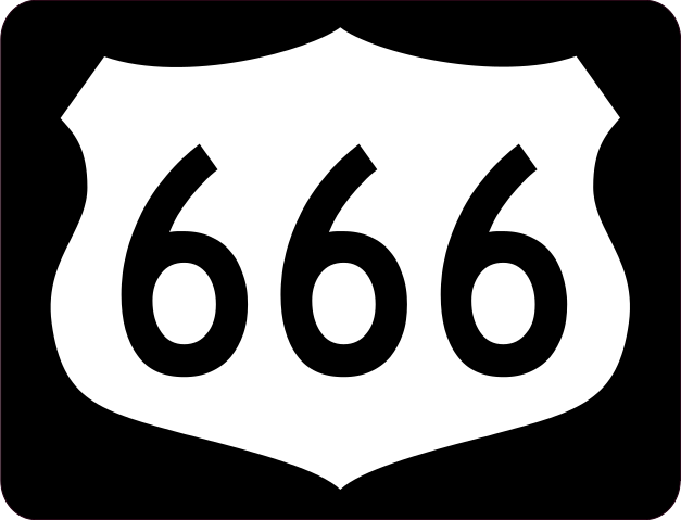 Highway 666 Sign With Black Border Sticker Shipped Fast & Free!