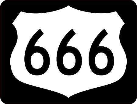Highway 666 Sign With Black Border Sticker