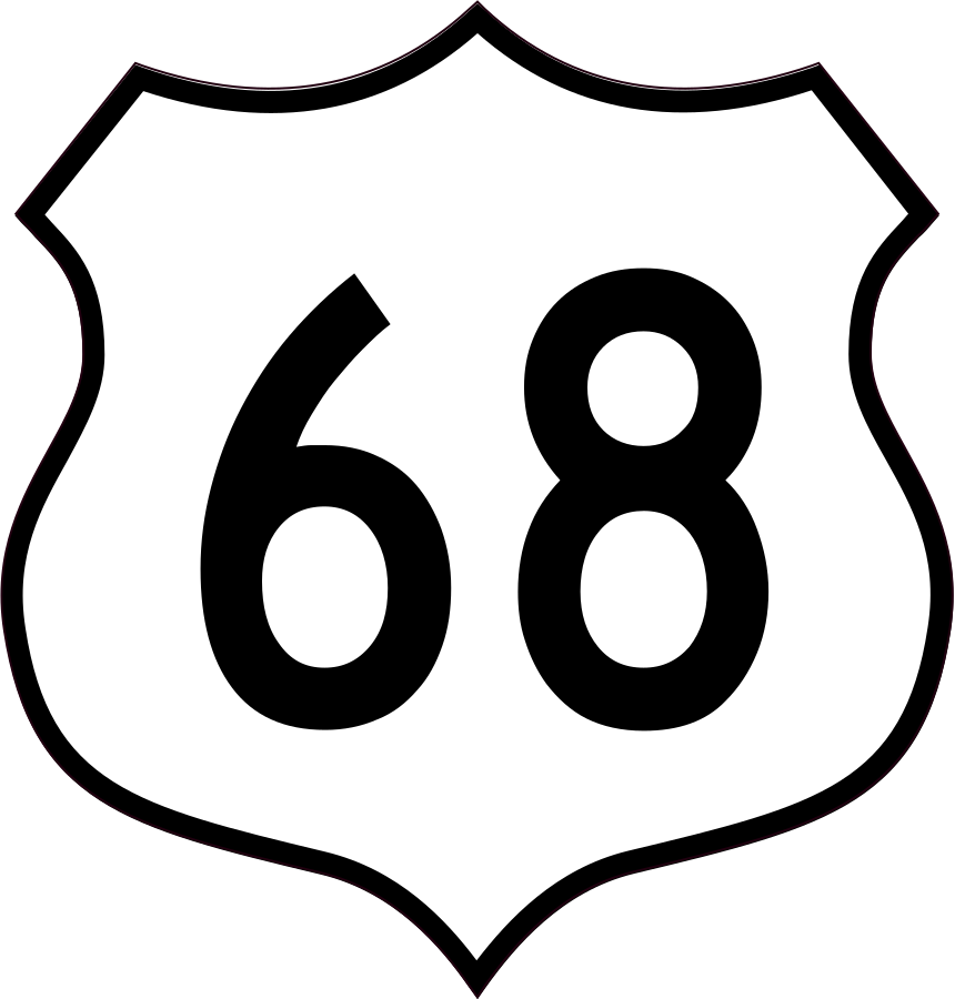 Vibrant, High-Quality Highway 68 Sign Stickers